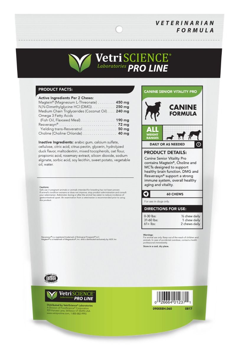 Canine Senior Vitality Pro, 60 Chews – Saratoga Horse Rx