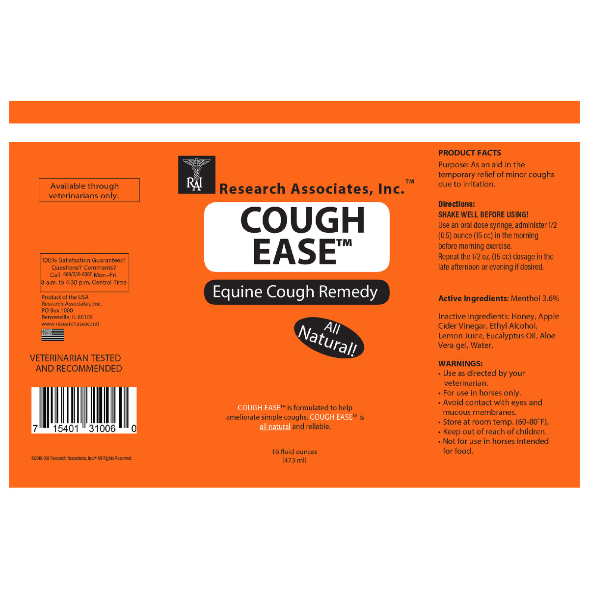 Cough Ease for Horses, 16 oz – Saratoga Horse Rx